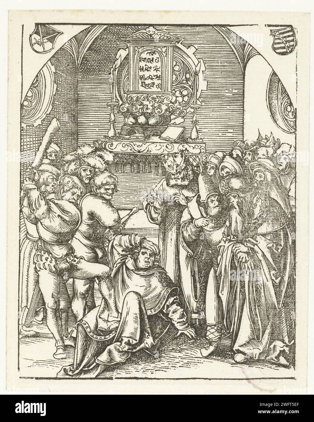 Judas Thaddeüs dies torture with Knots, Lucas Cranach (I), 1510 - 1514 print The apostle Judas ...