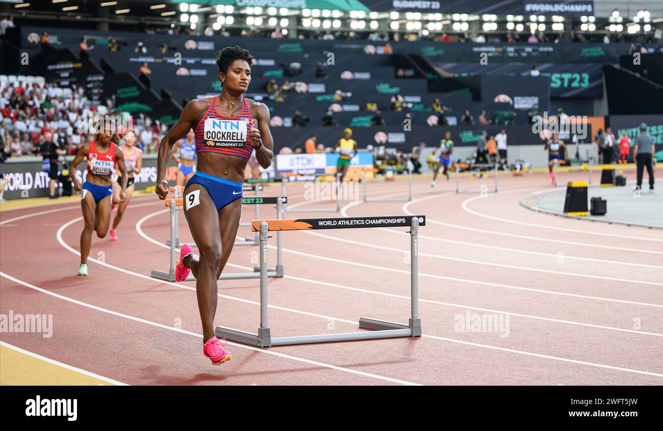 Anna COCKRELL participating in the 400 meters hurdles at the World ...