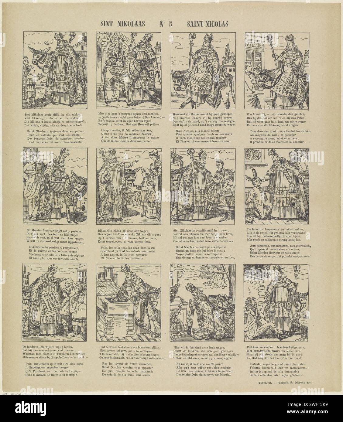 Sint Nikolaas / Saint Nicolas, 1833 - 1911 print Leaf with 12 ...