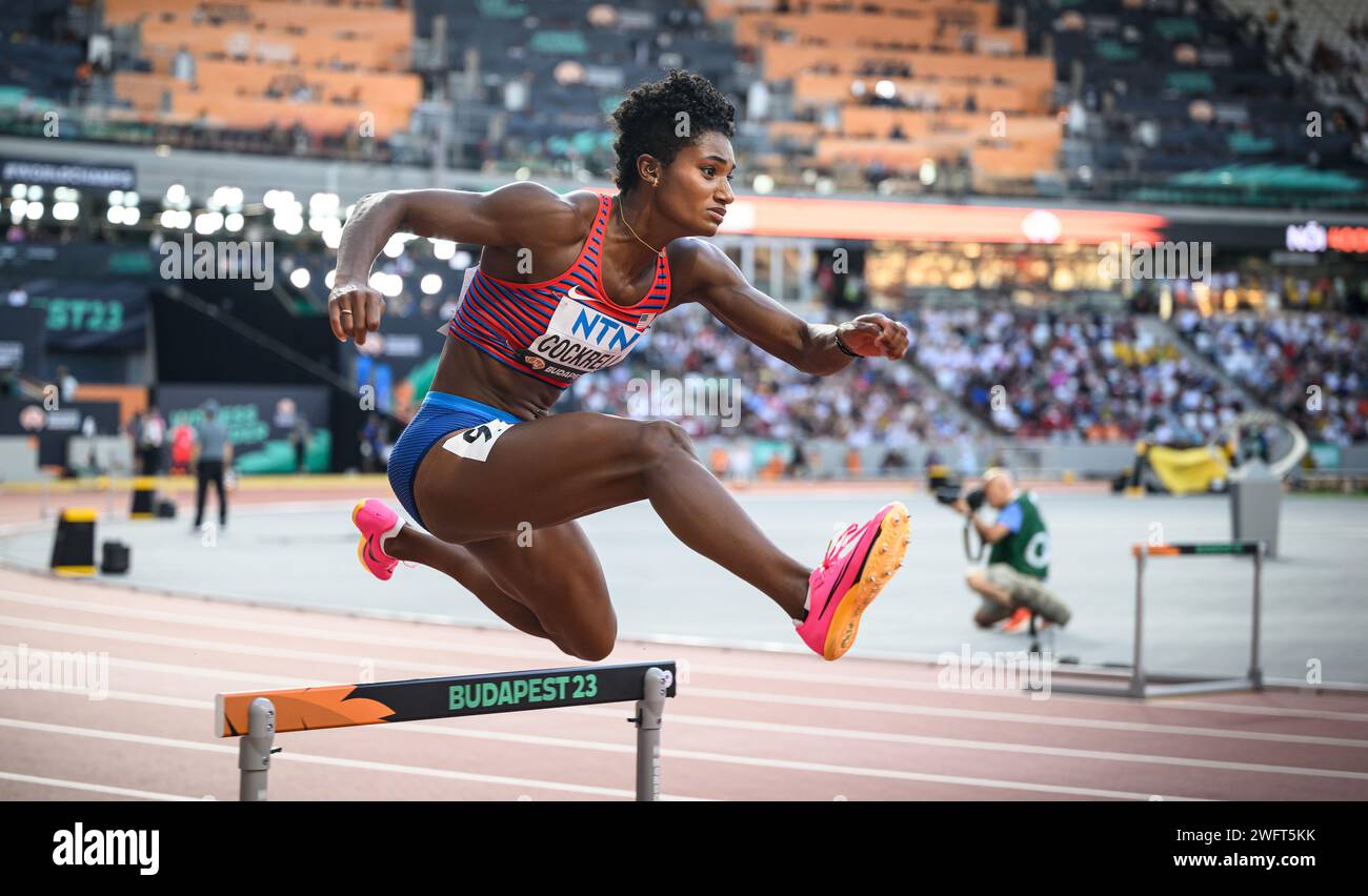 Anna COCKRELL participating in the 400 meters hurdles at the World ...