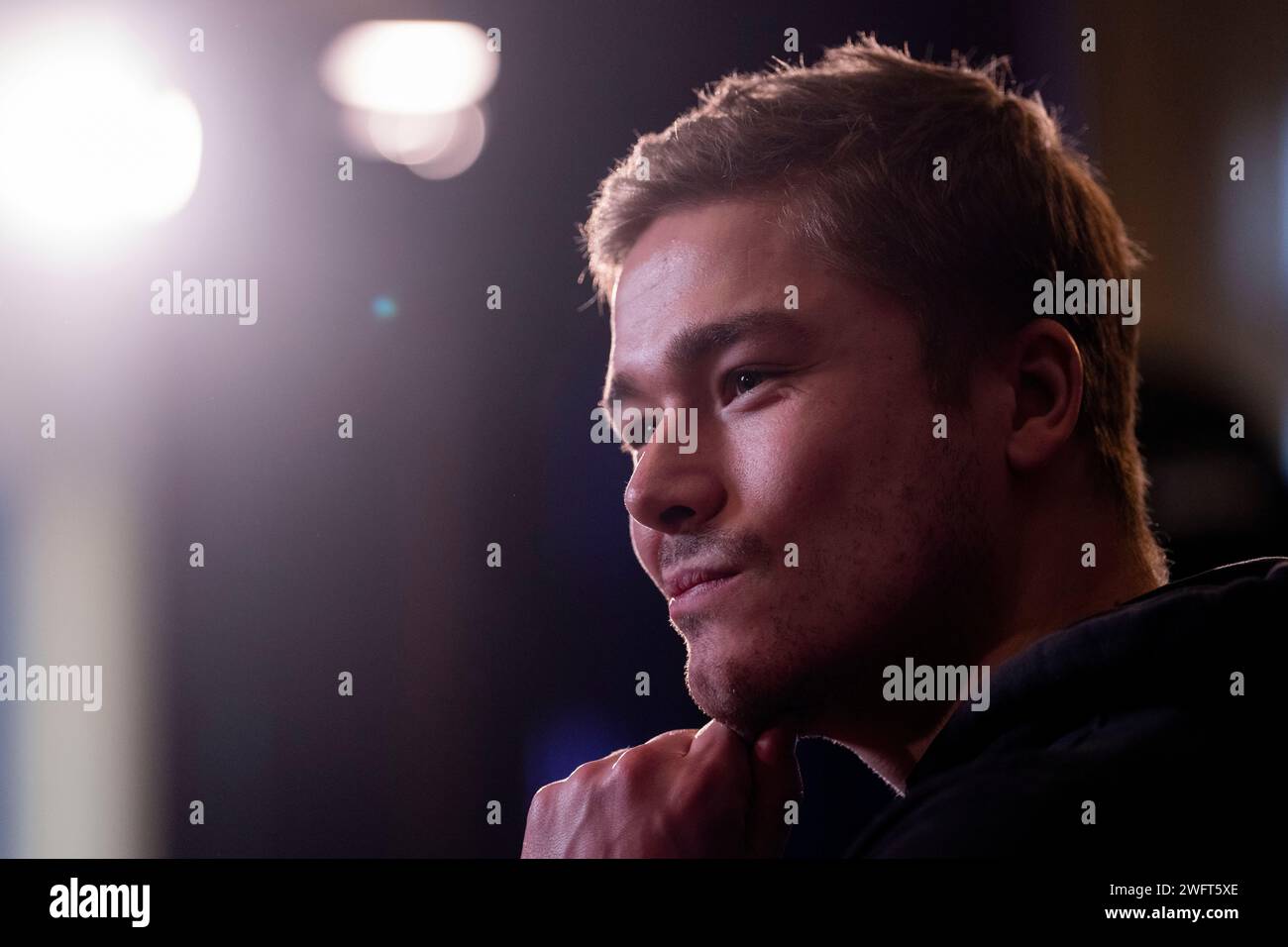 Oslo 20240201.Actor Jonas Hoff Oftebro during the press conference and ...