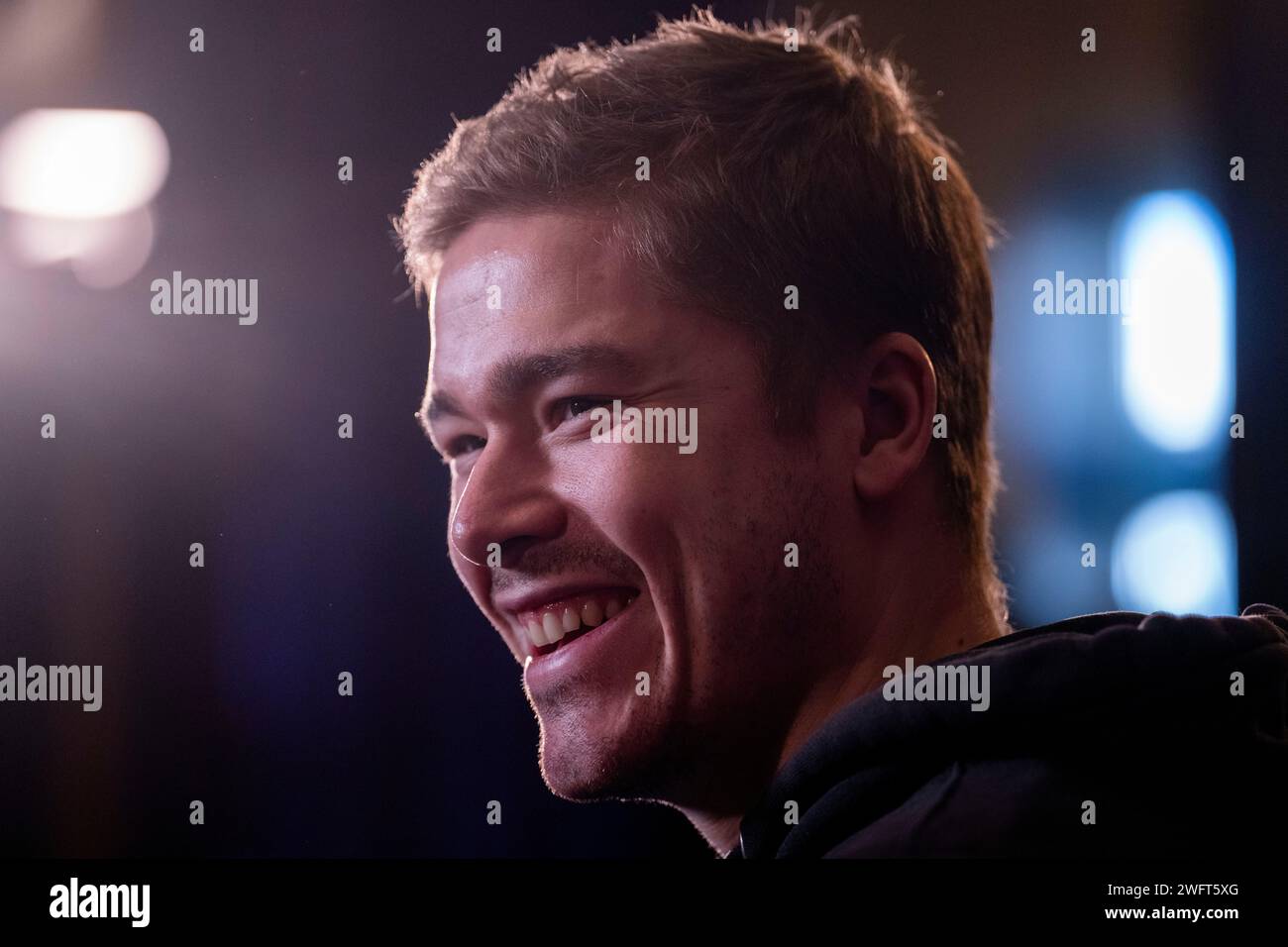 Oslo 20240201.Actor Jonas Hoff Oftebro during the press conference and ...