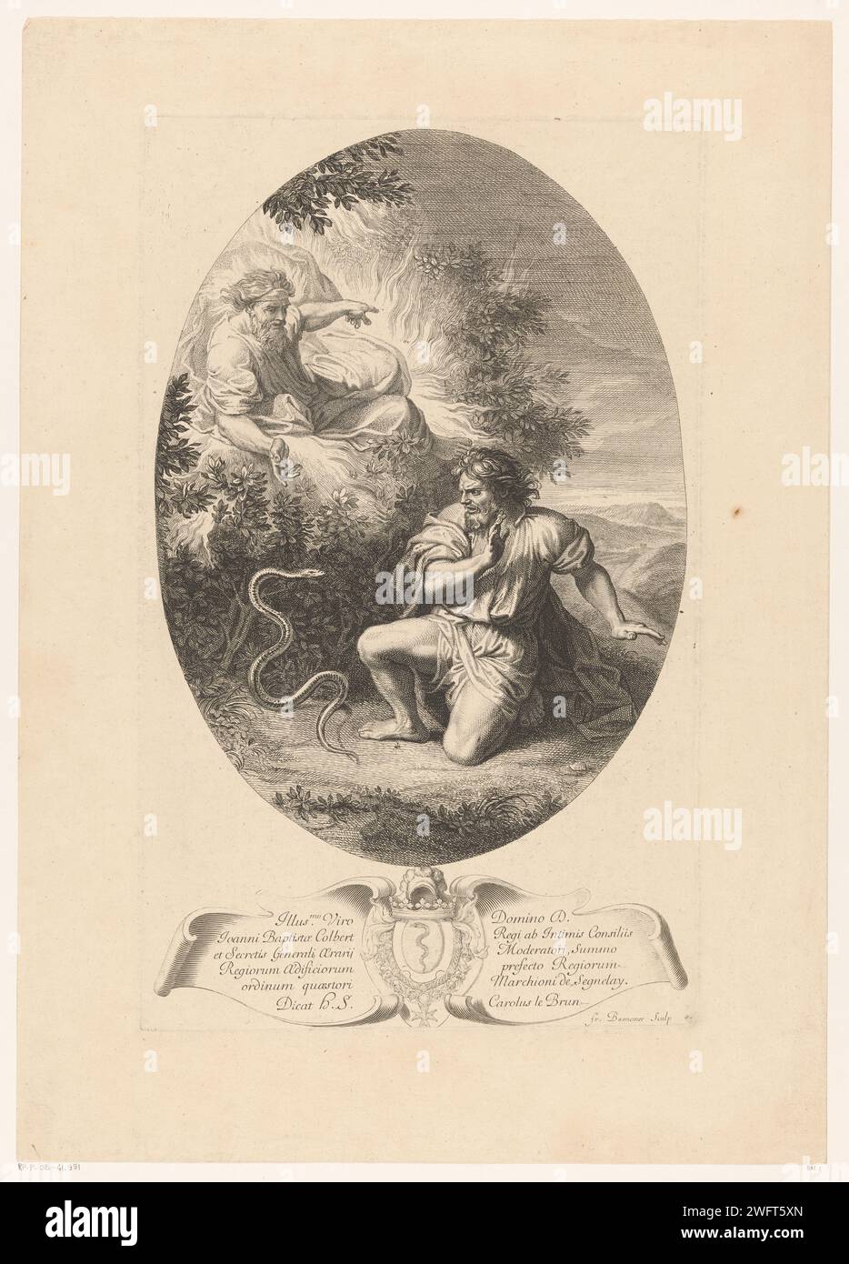 God appears to Moses in the burning Braambos, François Bonemer, After ...