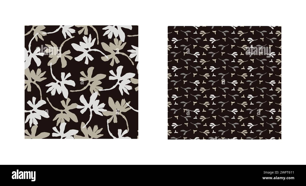 Masculine vector floral pattern with organic botanical shapes. Modern ...