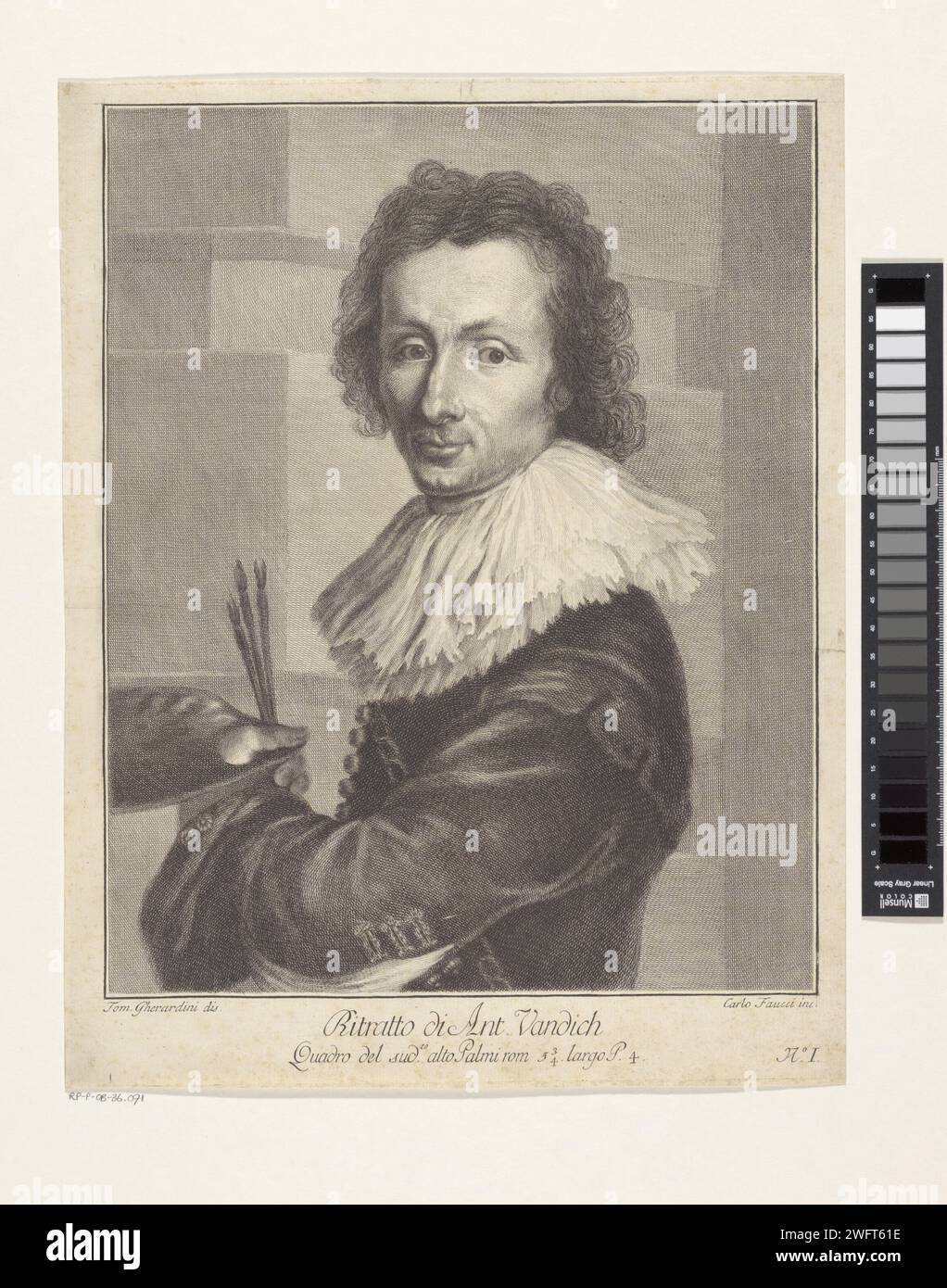 Portrait of painter Anthony Van Dyck, Carlo Faucci, After Tommaso ...