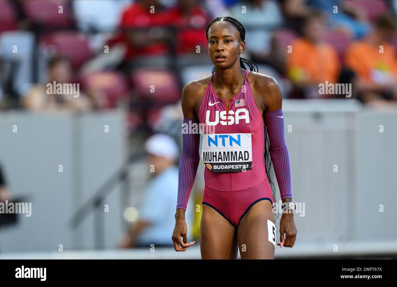 Dalilah MUHAMMAD participating in the 400 meters hurdles at the World ...