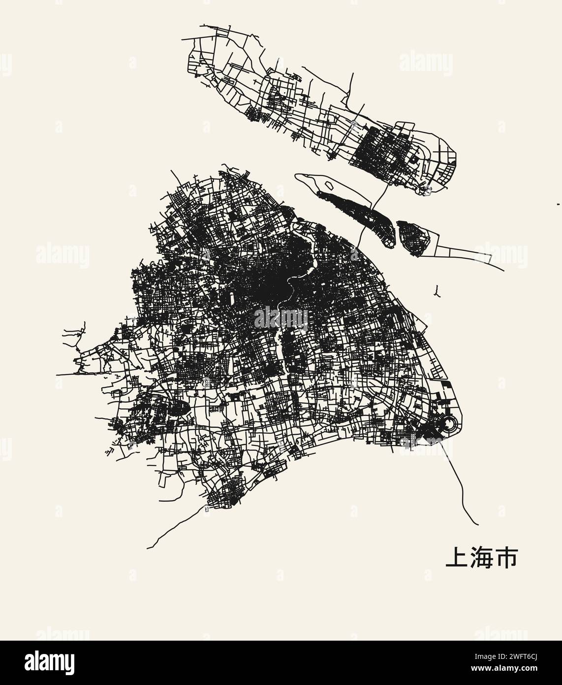 City road map of Shanghai, China Stock Vector Image & Art - Alamy