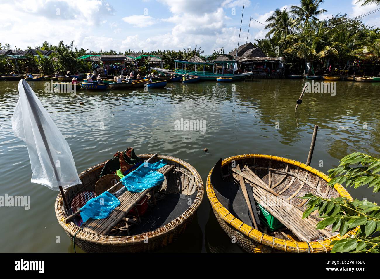 Traditional Basket Boats at Hoi An in Vietnam Stock Photo - Alamy