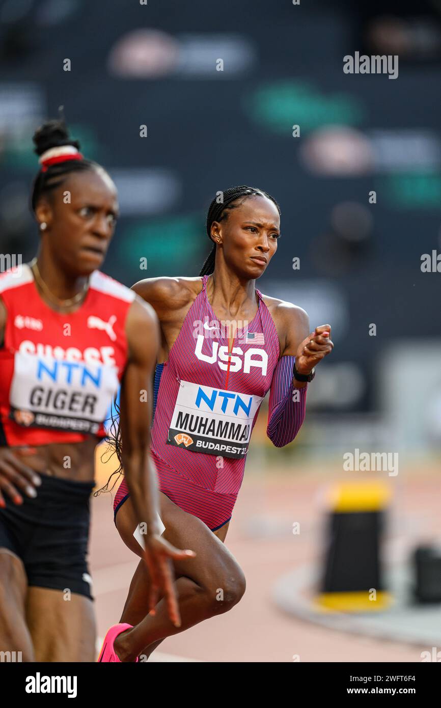 Dalilah MUHAMMAD participating in the 400 meters hurdles at the World ...