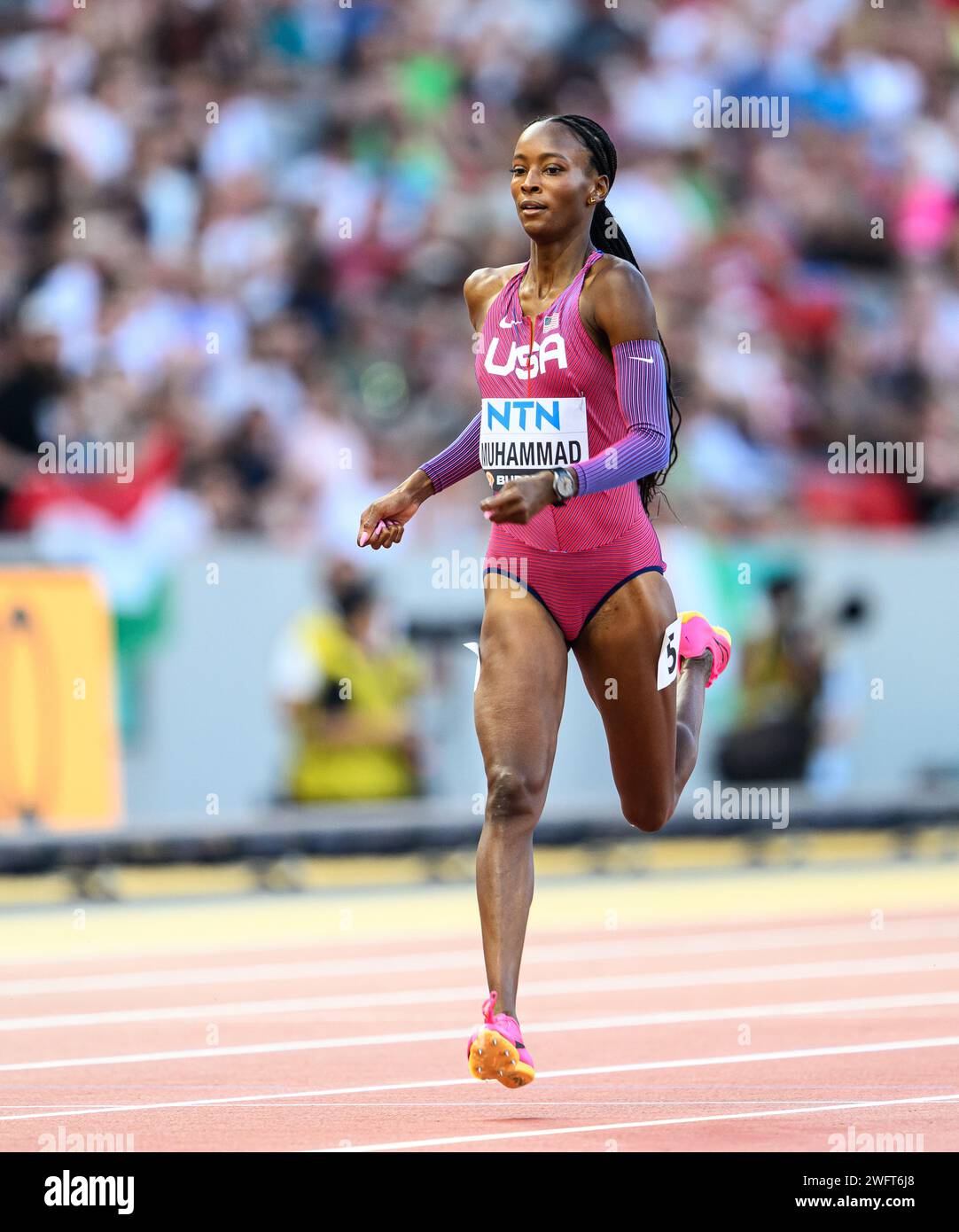 Dalilah MUHAMMAD participating in the 400 meters hurdles at the World ...