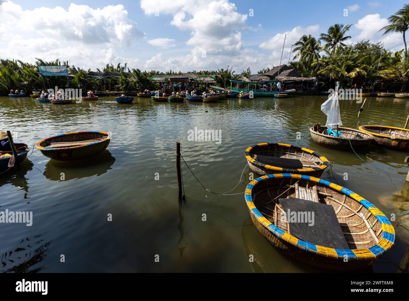 Traditional Basket Boats at Hoi An in Vietnam Stock Photo - Alamy
