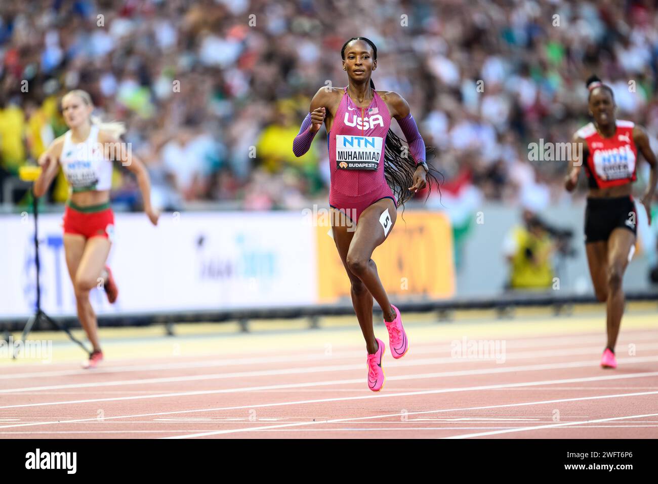 Dalilah MUHAMMAD participating in the 400 meters hurdles at the World ...
