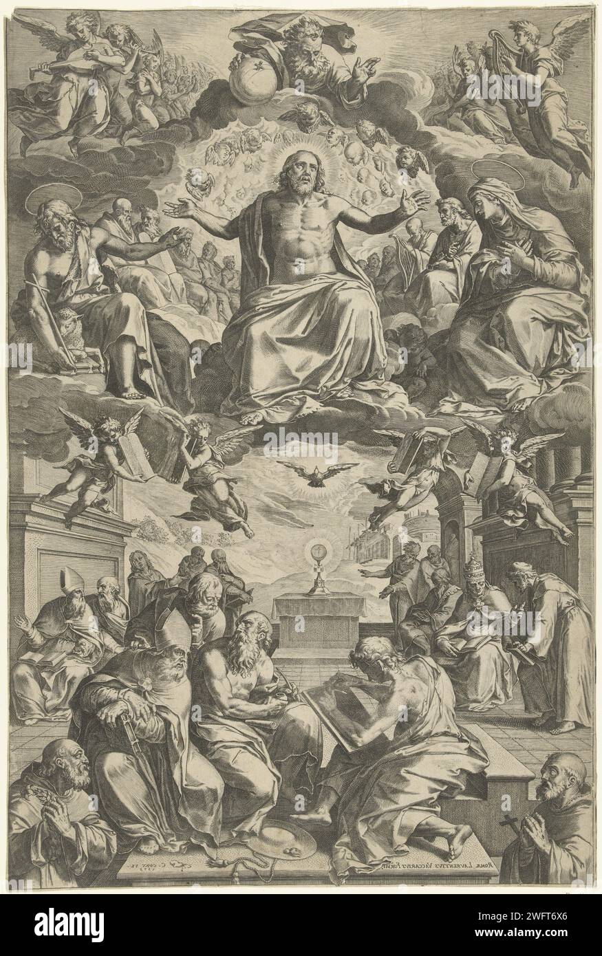 Twist between the church fathers about the Holy Sacrament, 1575 print ...