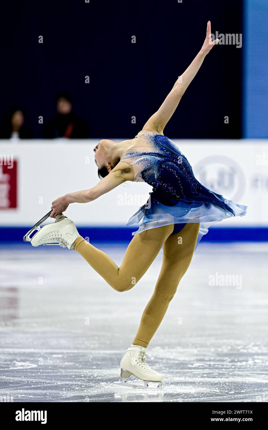 Hongyi CHEN (CHN), during Women Short Program, at the ISU Four ...