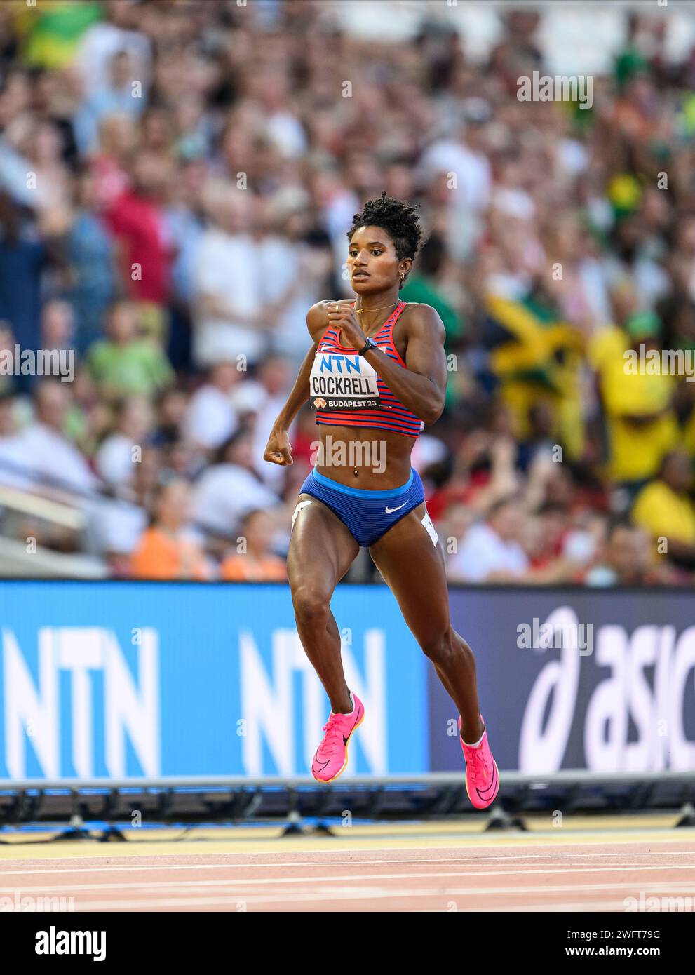 Anna COCKRELL participating in the 400 meters hurdles at the World ...