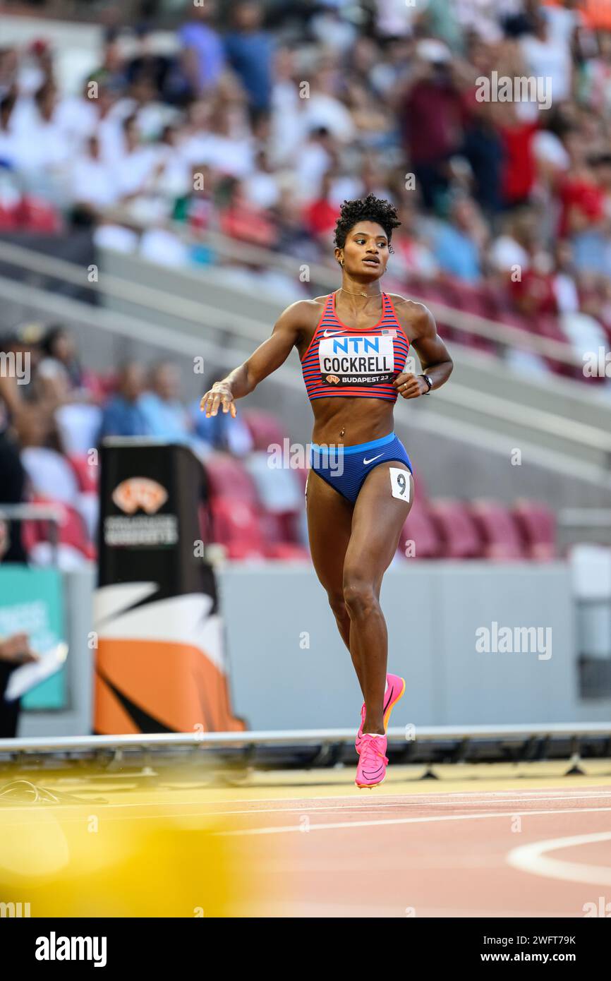 Anna COCKRELL participating in the 400 meters hurdles at the World ...