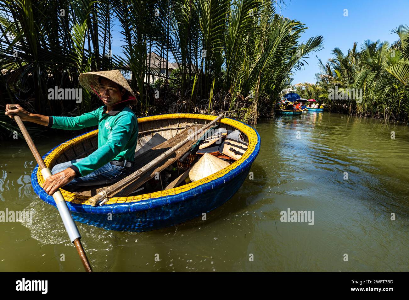 Traditional Basket Boats at Hoi An in Vietnam Stock Photo - Alamy
