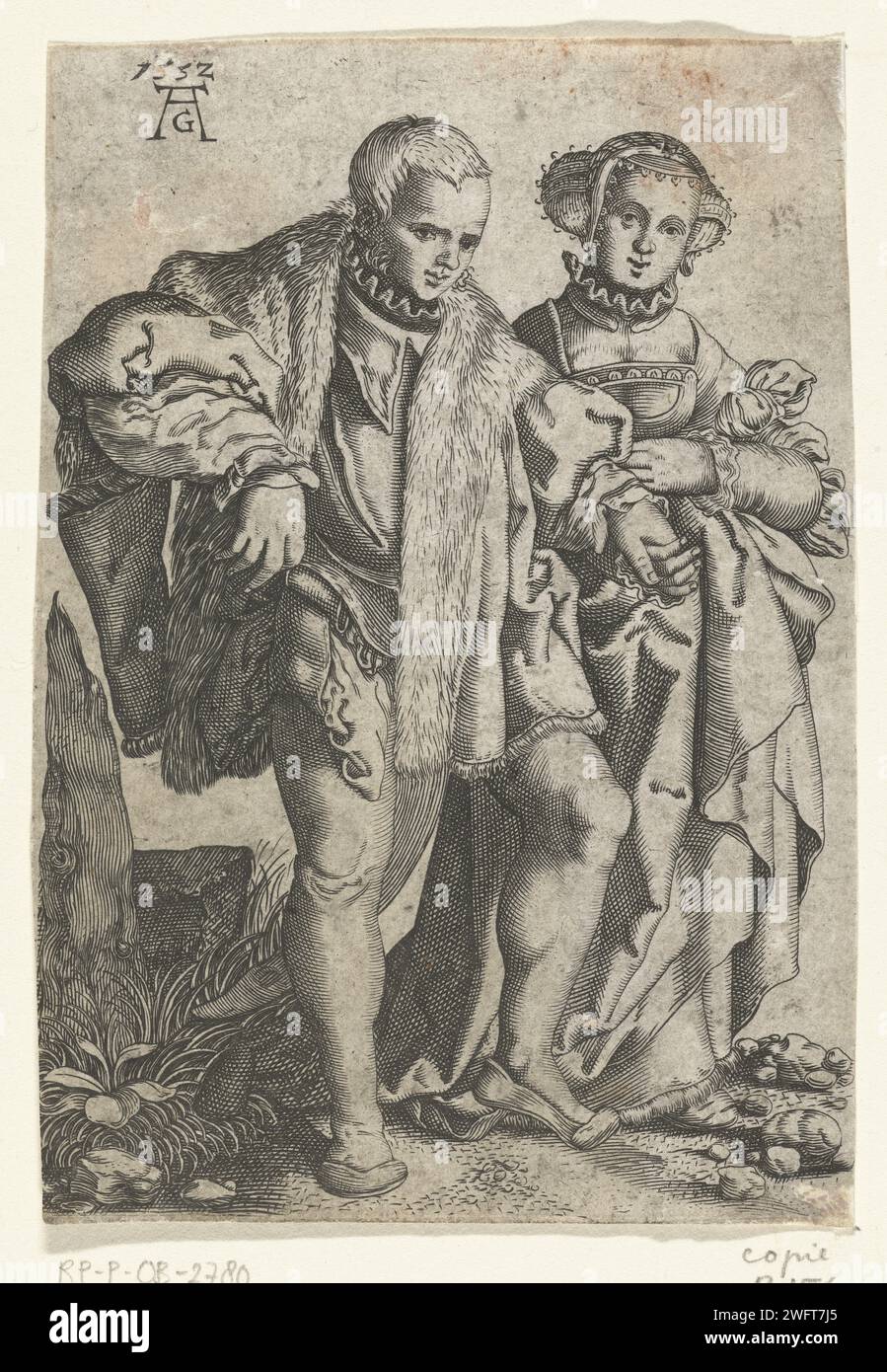 Dancing couple, Anonymous, After Heinrich Aldgrever, 1552 - 1610 print ...