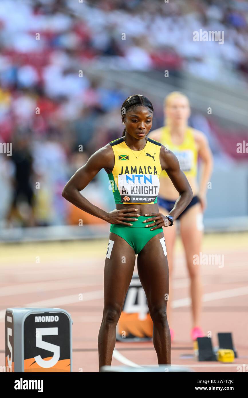 Andrenette KNIGHT participating in the 400 meters hurdles at the World ...