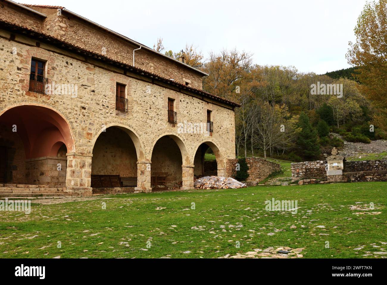 View on the Ermita de la Virgen de Lomos de Orio in the Sierra de ...