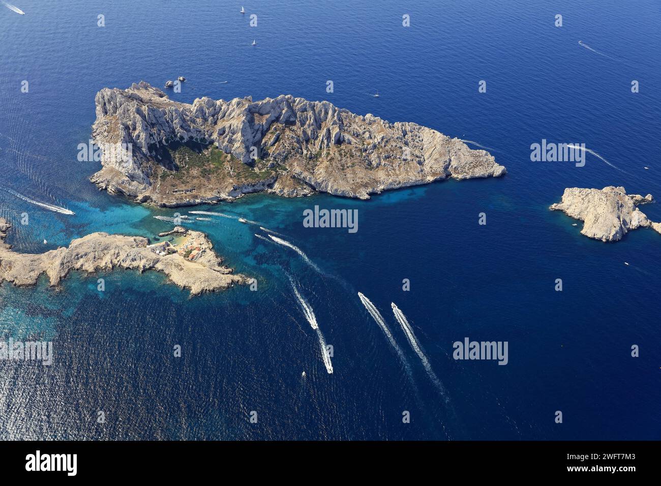 Marseille (south-eastern France): aerial view of the uninhabited Island ...