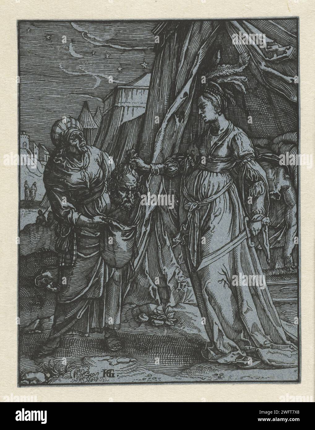 Judith with the head of Holofernes, 1600 - 1610 print Judith puts the ...
