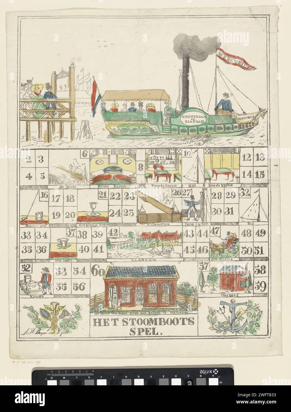 The steam boots / game, c. 1850 print. gameboard Board game with ...