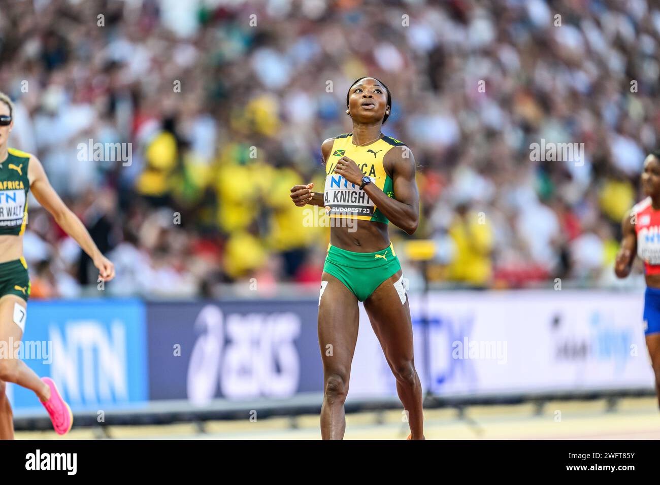 Andrenette KNIGHT participating in the 400 meters hurdles at the World ...