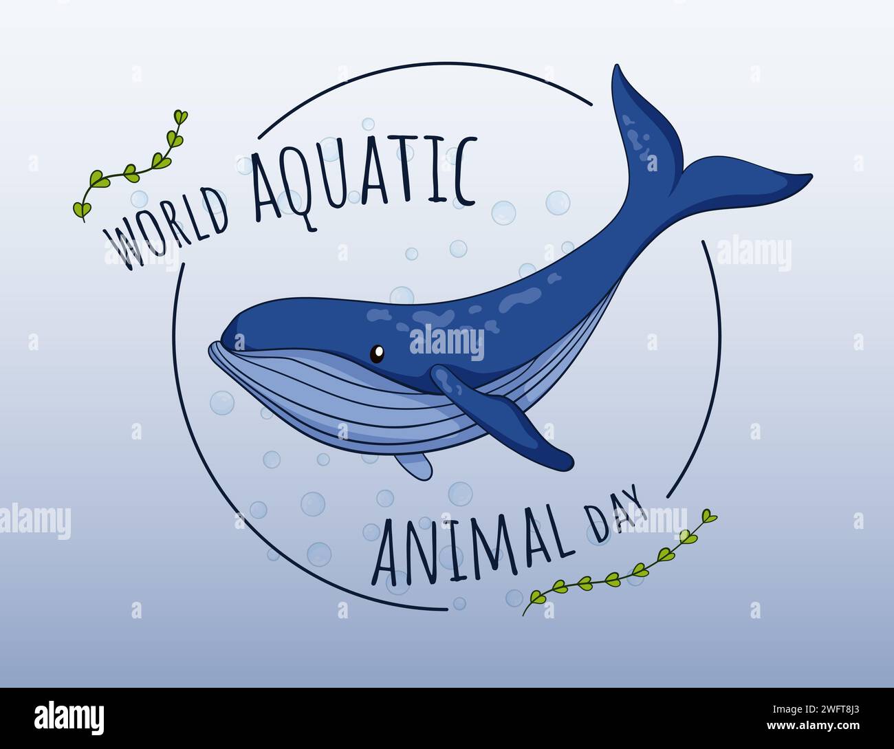World aquatic animal day. Graphic print with whale for banner, poster ...