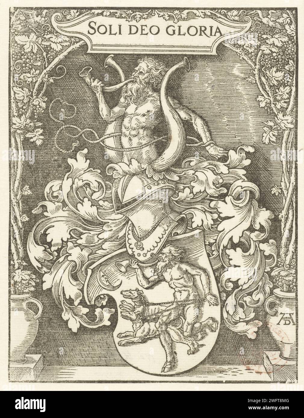 Wapen van Johann Tscherte, Albrecht Dürer, 1516 - 1520 print The coat ...