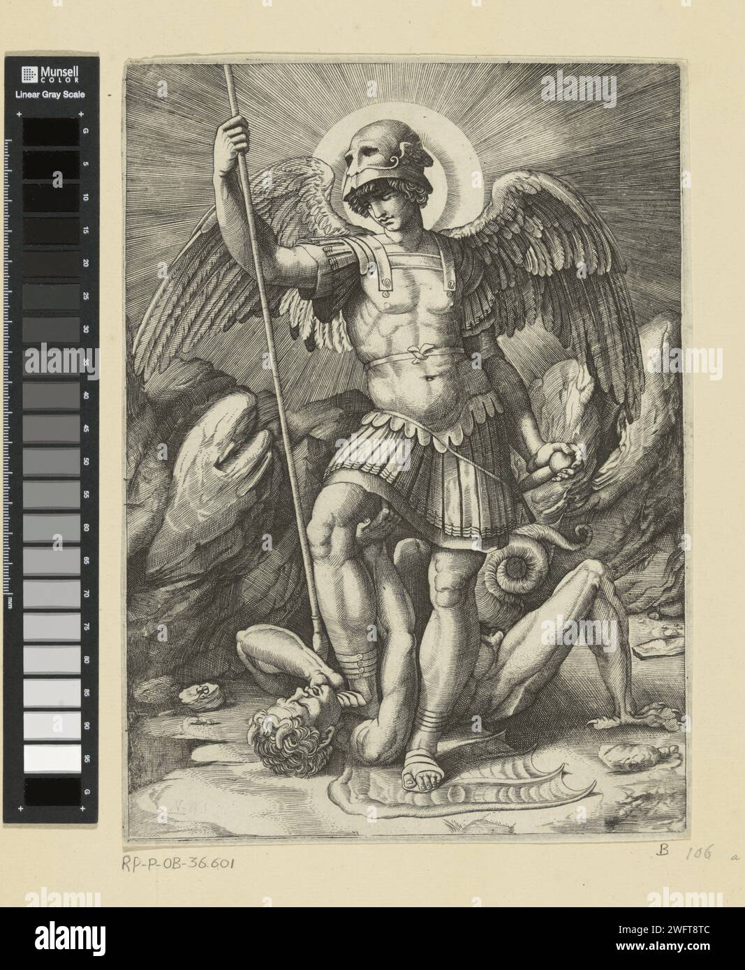 Archangel Michaël, Marco Dente, After Agostino Veneziano, After Rafaël ...
