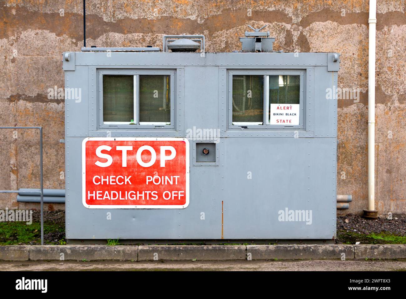 grey steel military security checkpoint building & stop sign MOD hack ...