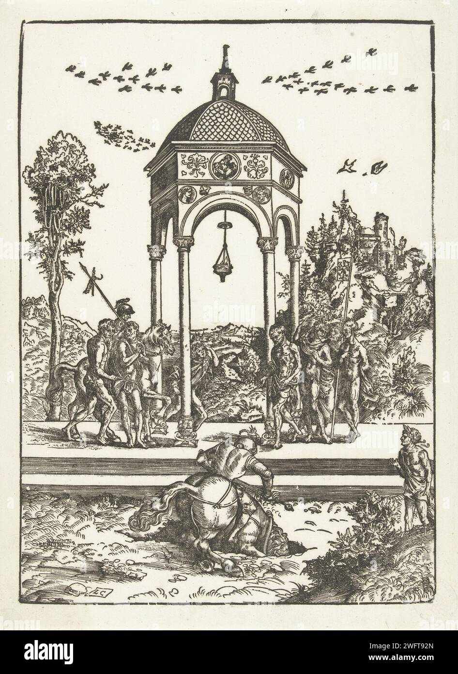 Marcus Curtius offerdood, Lucas Cranach (I), after anonymous, 1506 ...