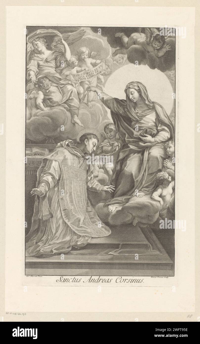 De Heilige Andreas Corsini Knielend Voor Maria Met Kind, Giovanni ...