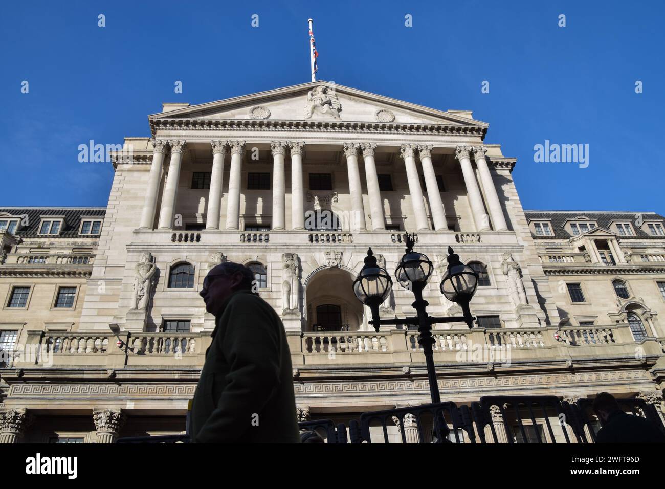 London, UK. 1st February 2024. Exterior view of the Bank of England as ...