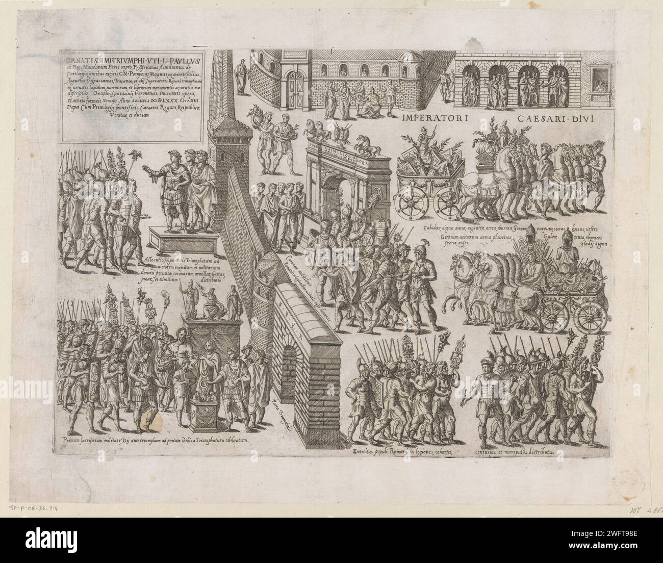Roman triumph, Etienne Dupérac, 1580 print A Roman triumph with ...