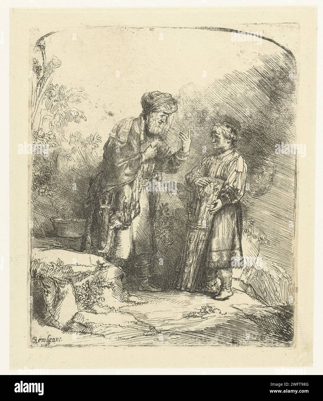 Abraham and Isaac, Rembrandt van Rijn, 1850 - 1906 print paper etching ...