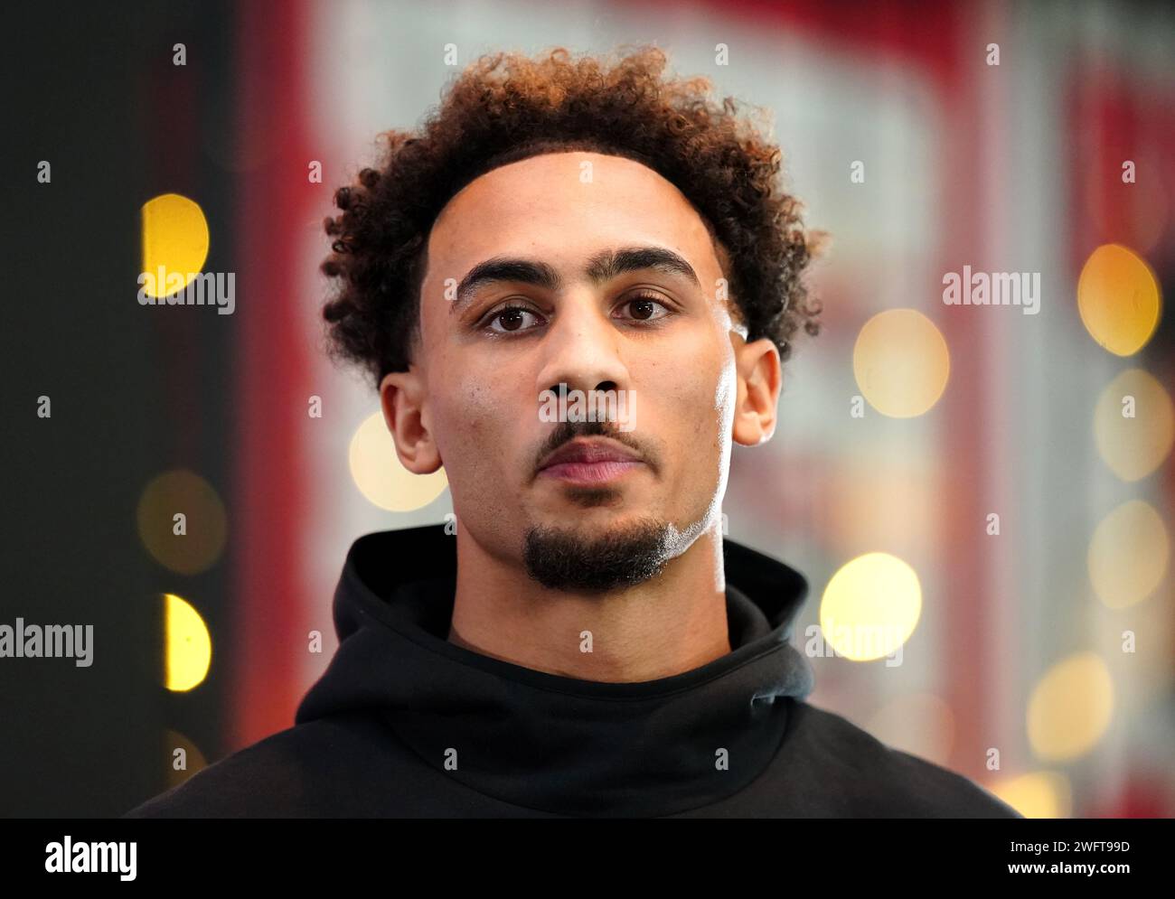 Ben Whittaker during the undercard press conference at BOXPARK Wembley ...