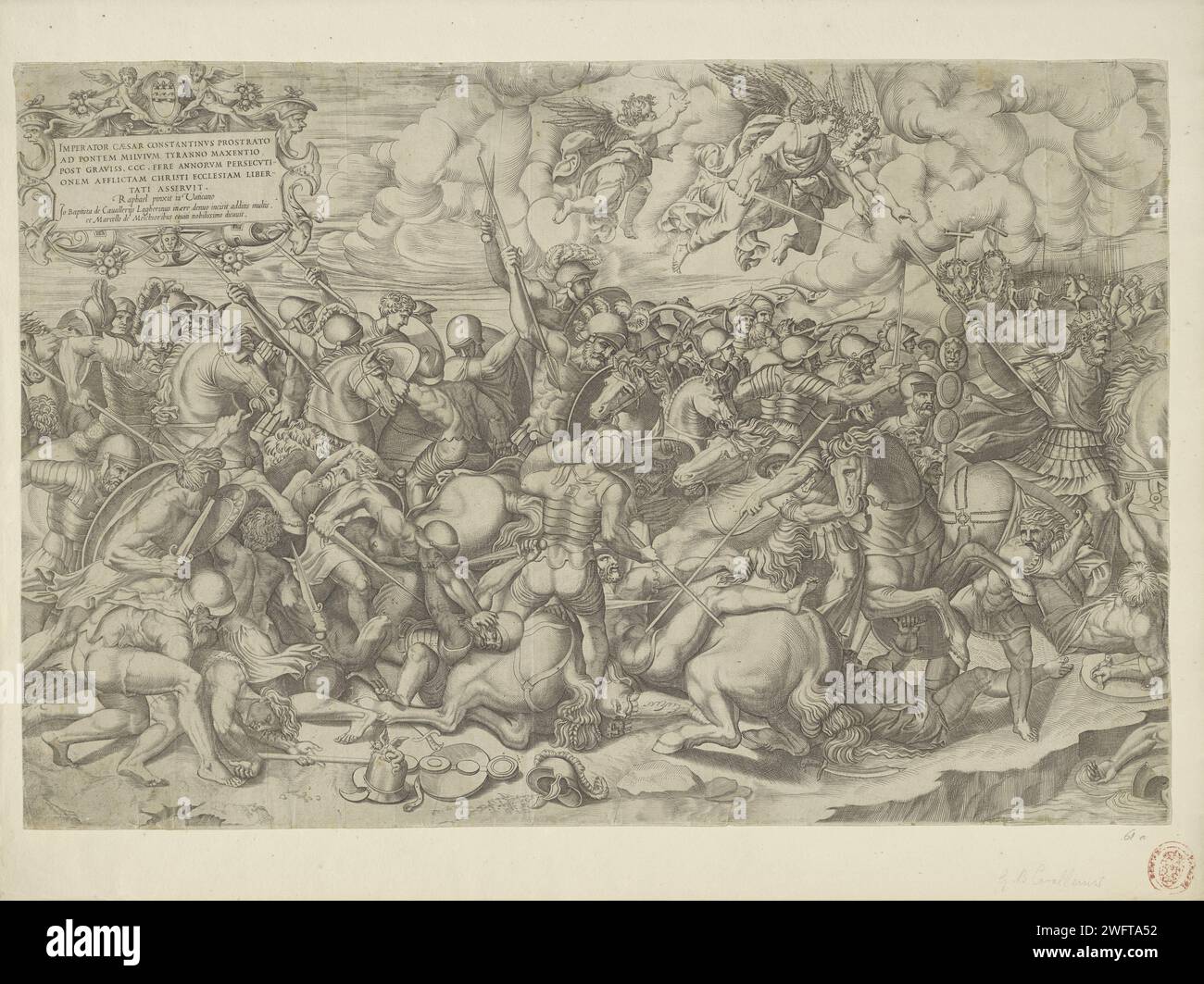 Battle of the Milvische Brug, Giovanni Battista De'cavalieri, After Giulio Romano, After Rafaël ...