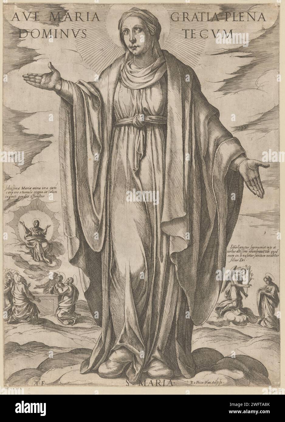 Maria, Antonio Tempesta, 1565 - 1630 print Maria standing. In the ...