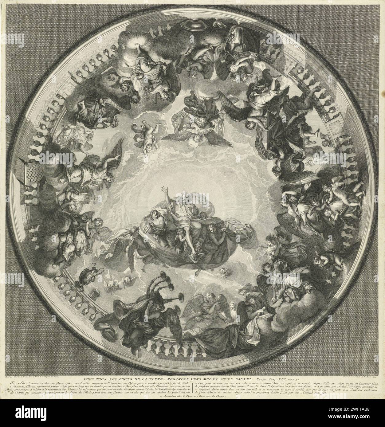 Ceiling painting with Christ who sends the Holy Spirit to the earth ...