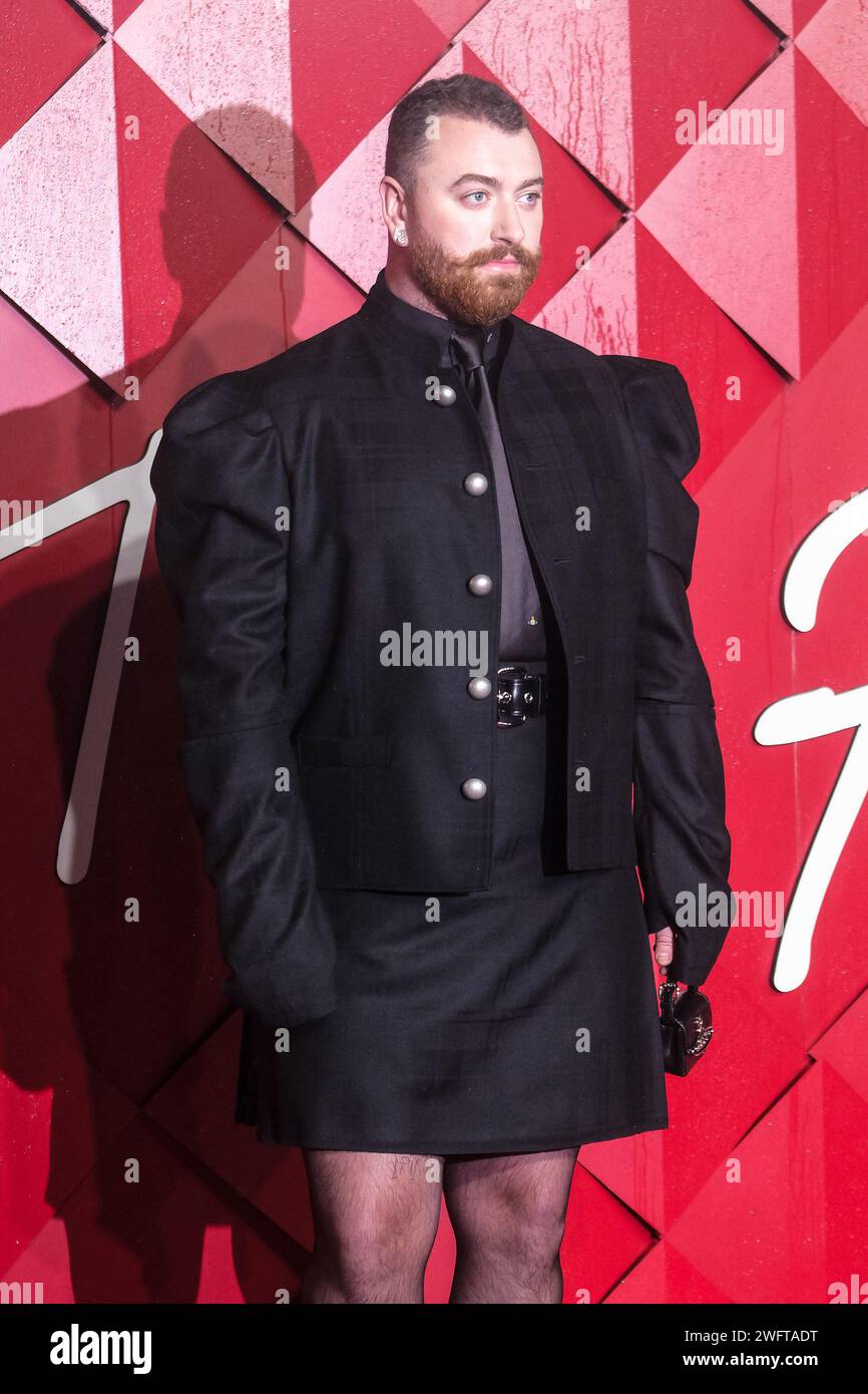 Sam Smith photographed on the Red Carpet at The Fashion Awards 2023 ...