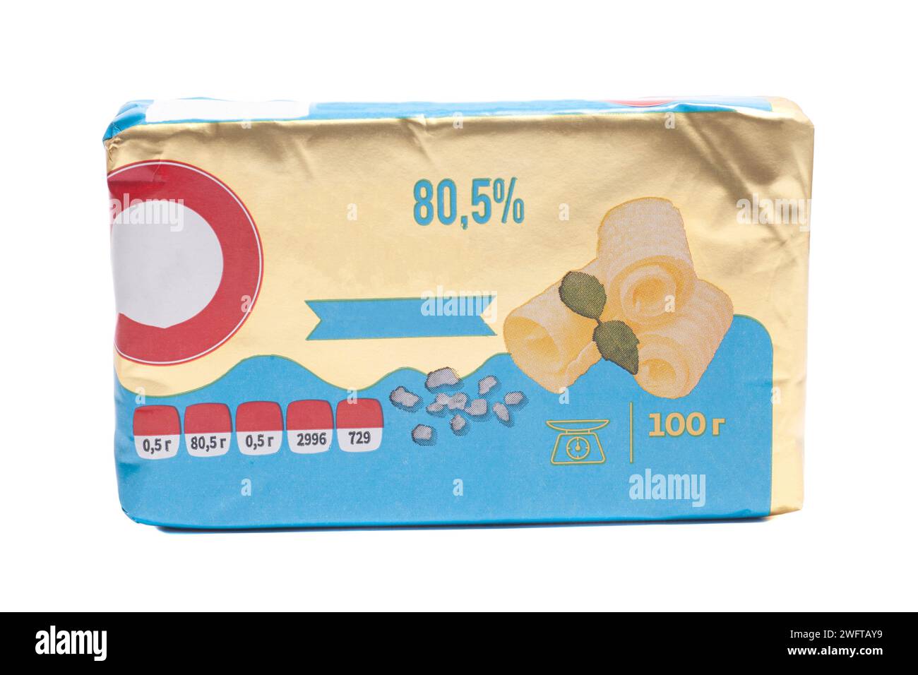 Stick of wrapped butter isolated on white background Stock Photo - Alamy