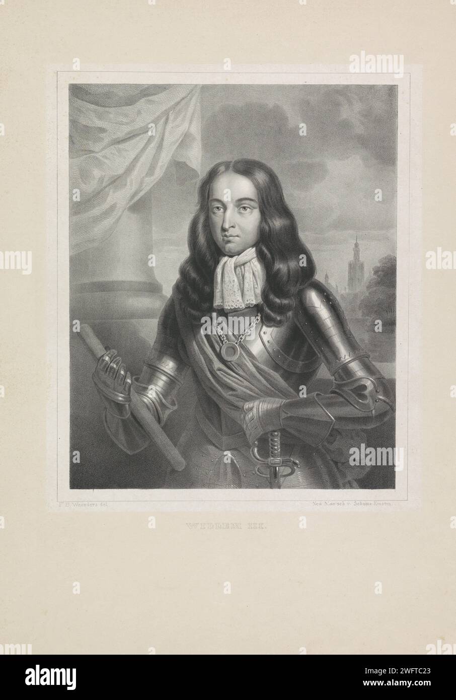 Portrait of Willem III, Prince of Orange, Franciscus Bernardus Waanders ...