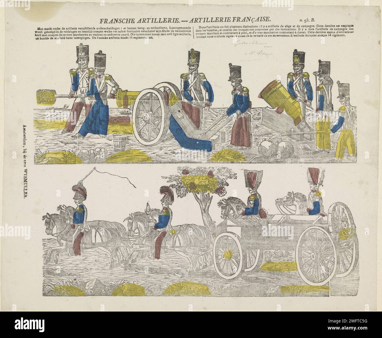 Fransche Artillery / French artillery, 1828 - 1913 print Leaf with 2 ...