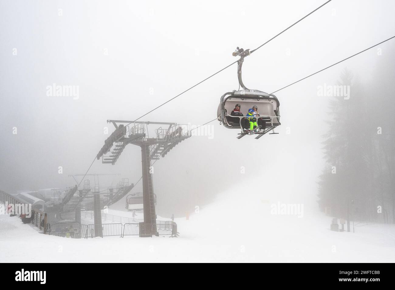 Ski centre Ricky in Orlicke mountains, Rychnov region, Czech Republic ...