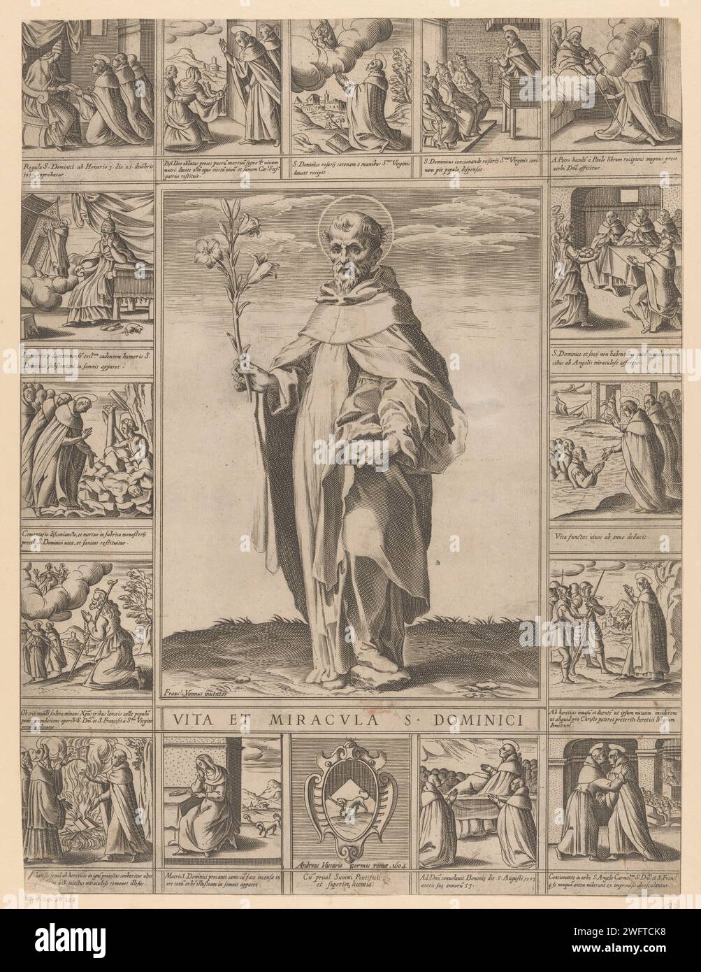 Life of Saint Dominicus, Anonymous, After Francesco Vanni, 1604 print ...