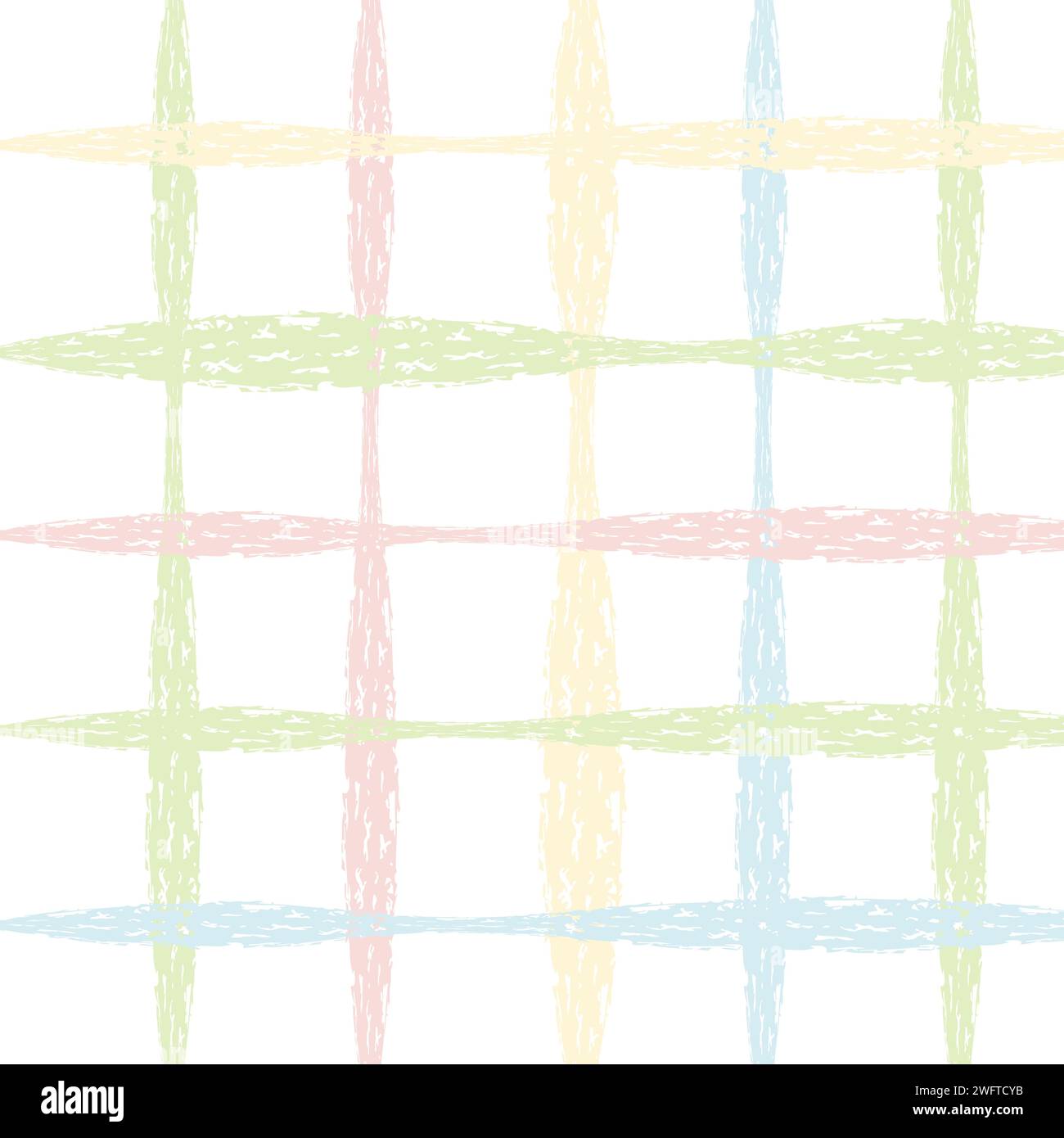 Textured Hand Drawn Plaid Vector Pattern. Grune Artistic Cottagecore ...