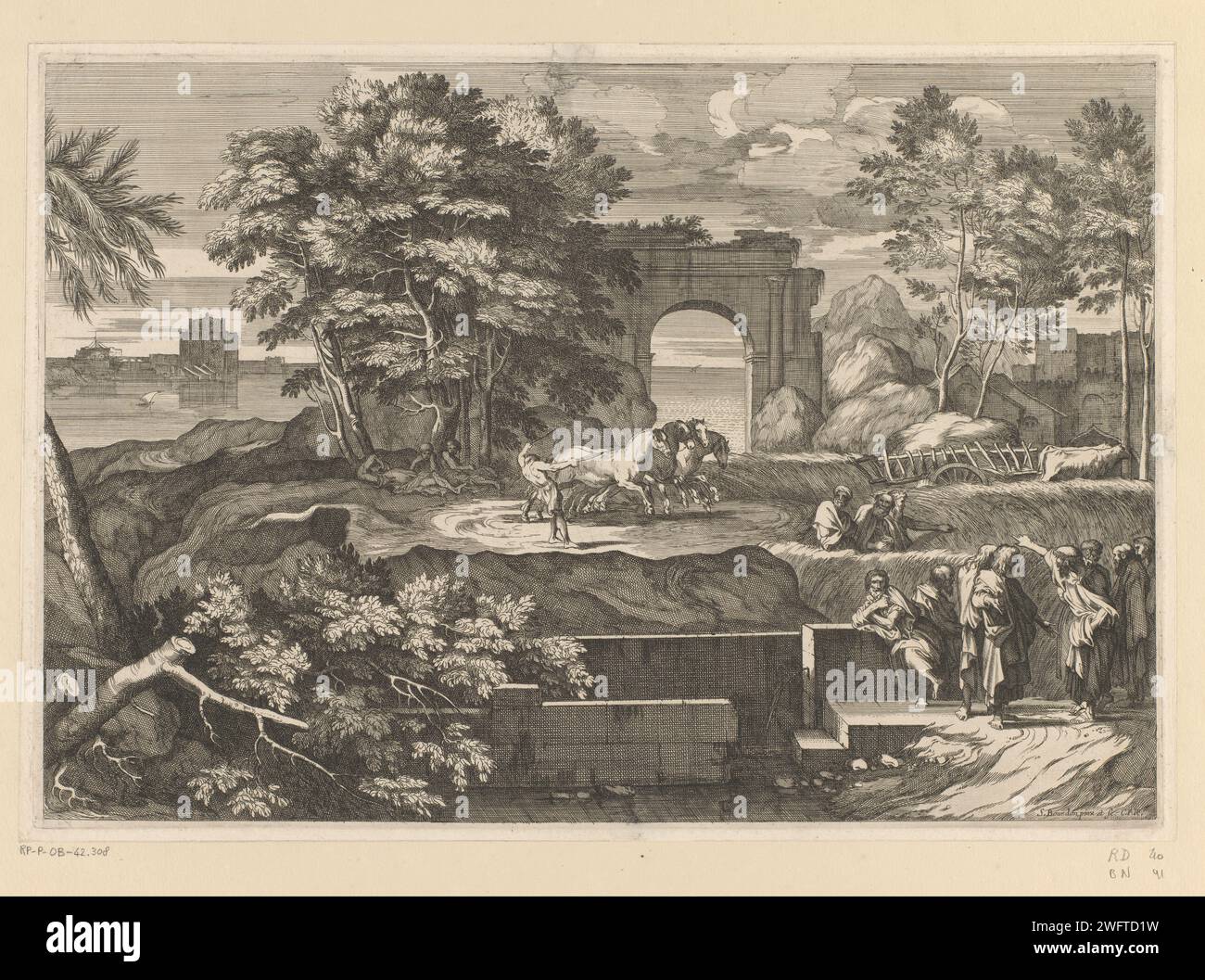 Landscape with Driving School and Christ with his disciples, Sébastien ...