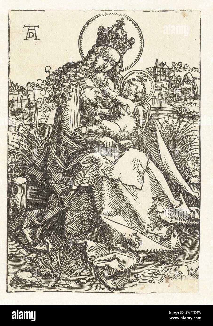 Seated Maria with child in landscape, Hans Baldung Grien, 1505 - 1507 ...
